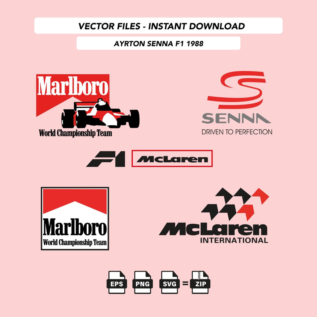 Ayrton Senna SVG Eps, Png, Svg Vector File F1 Download Instant, Files ...