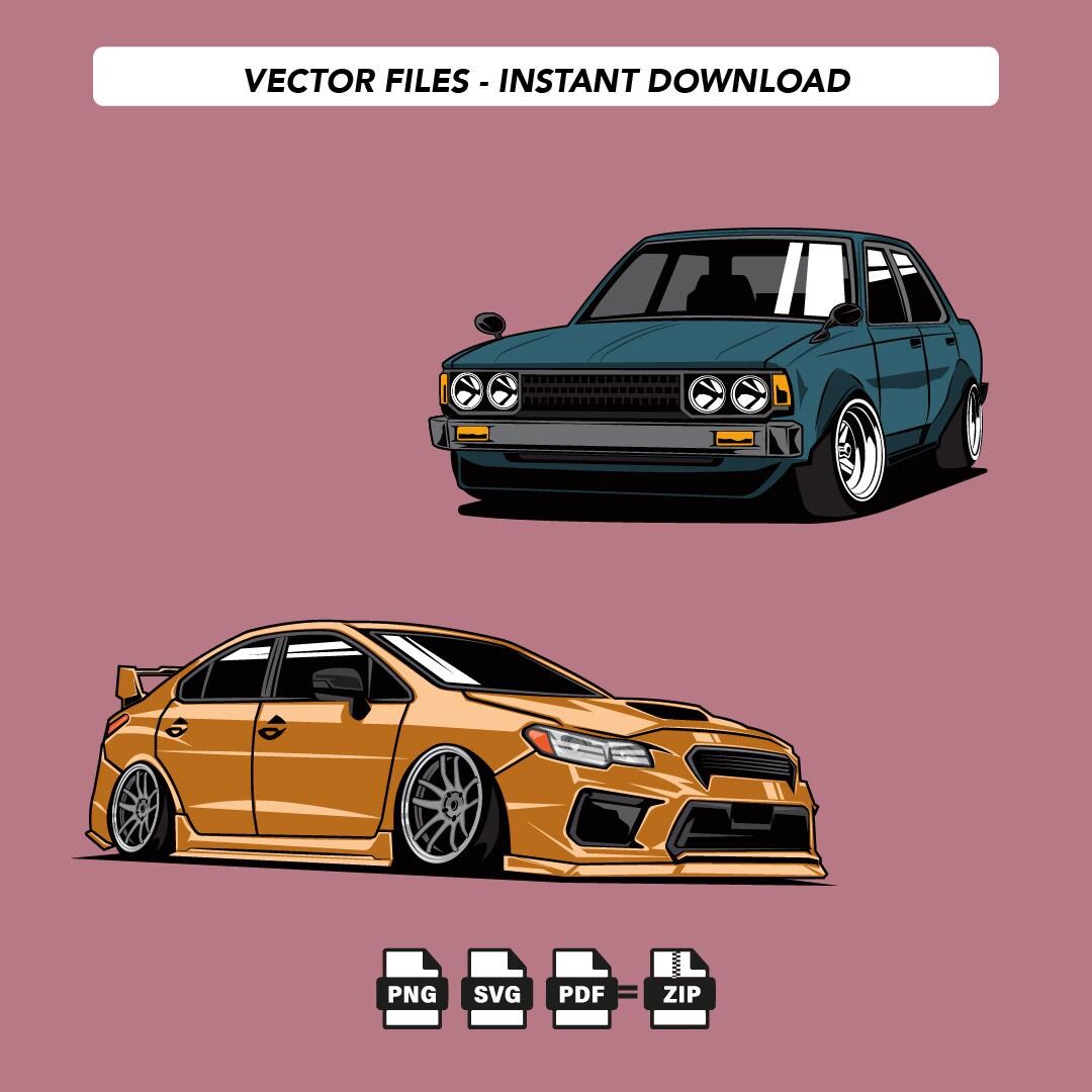 JDM CAR Design DTF Vector File Pack Download Instant Png 300 Dpi, Svg ...