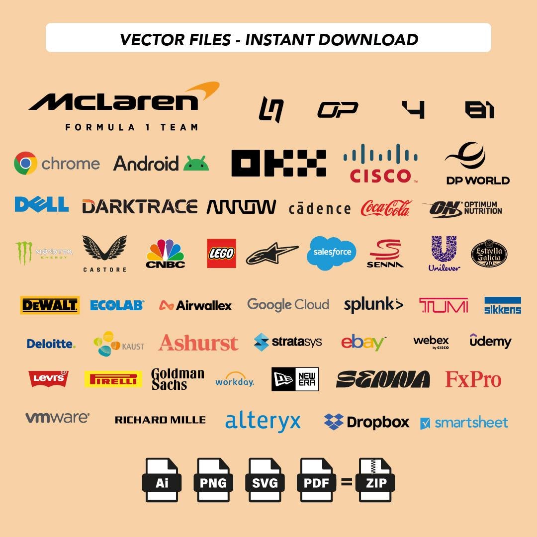 2024 Mclaren F1 Sponsors, Pdf, Ai, Png, Svg Instant Download Vector Files - Etsy