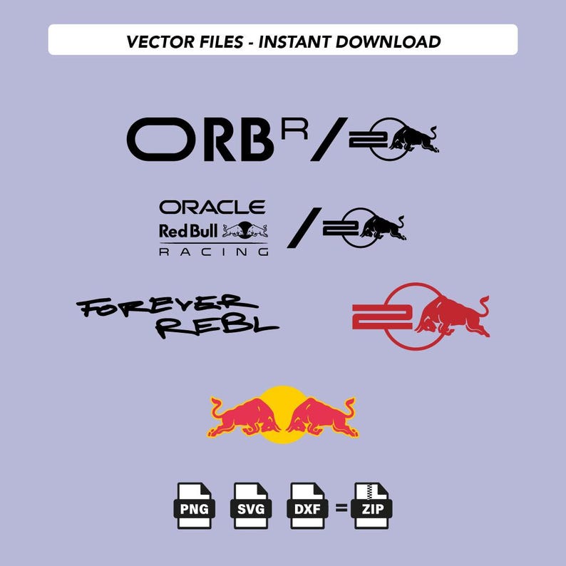Redbull F1 20 Years Set Png, Svg, Dxf Instant Download Vector Files - Etsy
