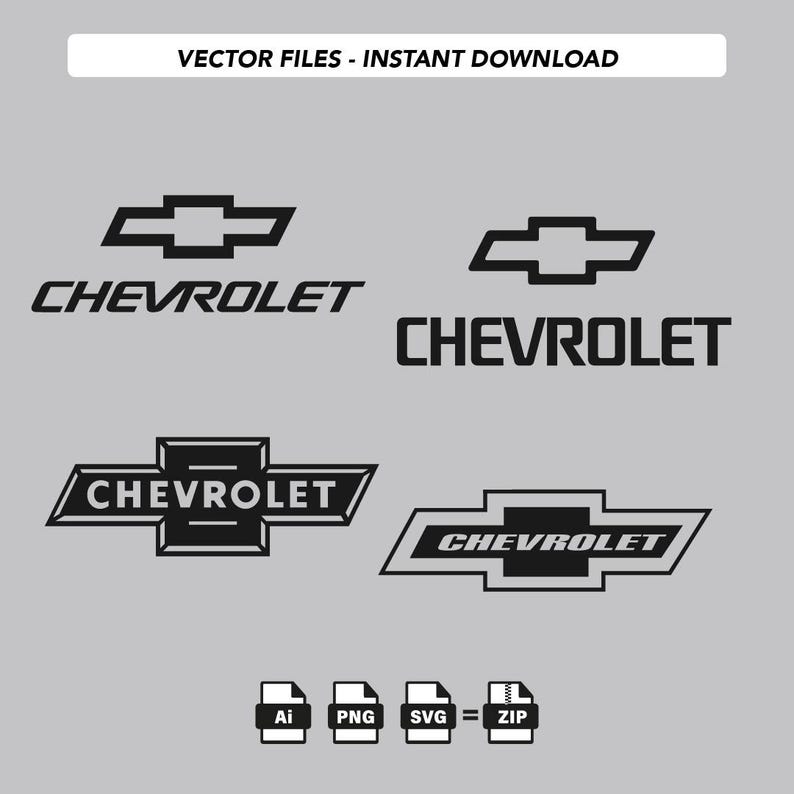 Chevrolet Logos PNG Files for Cricut Vector File Brand Download Instant ...