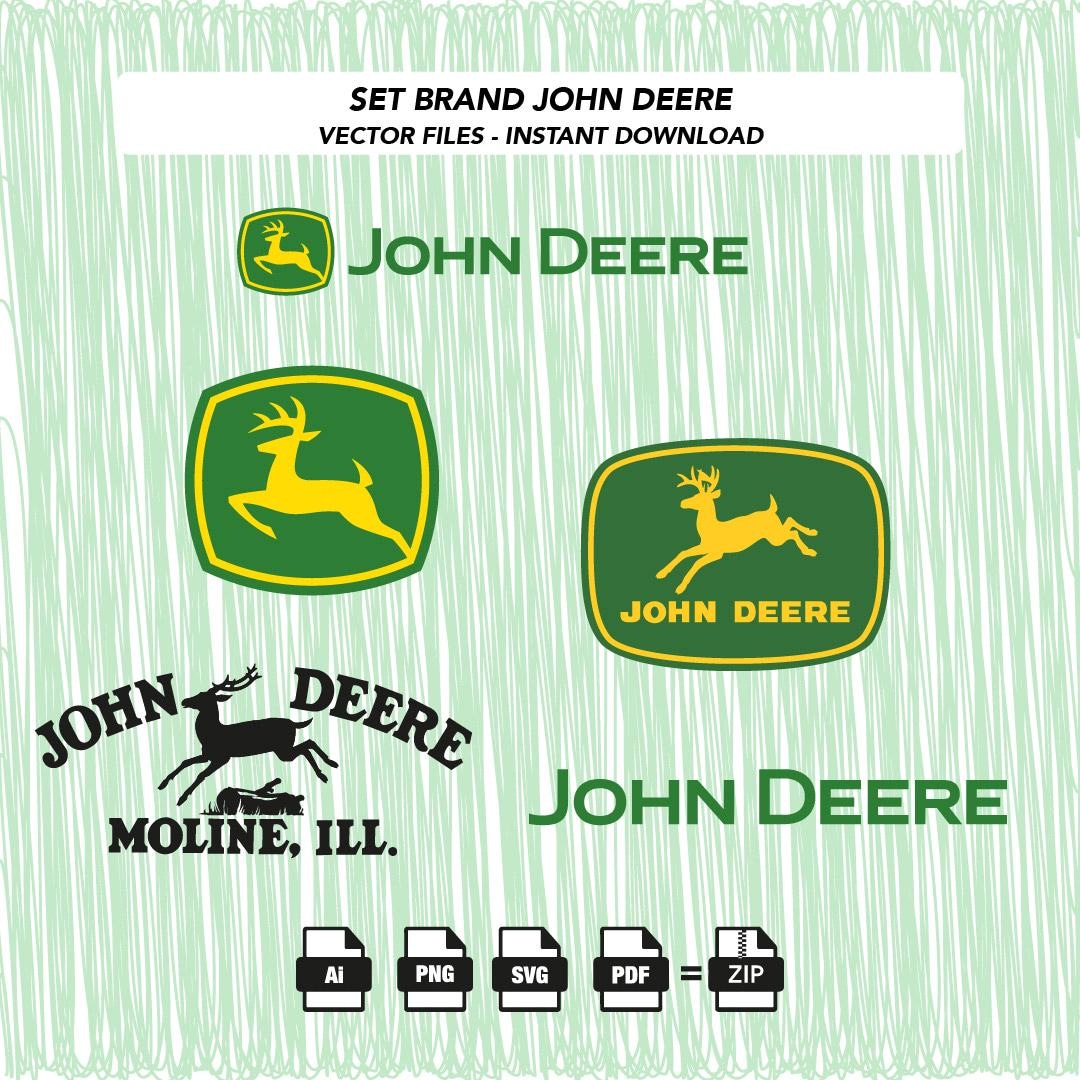 John Deere Vector Logo Pack Files for Cricut Vector File Brand Download ...