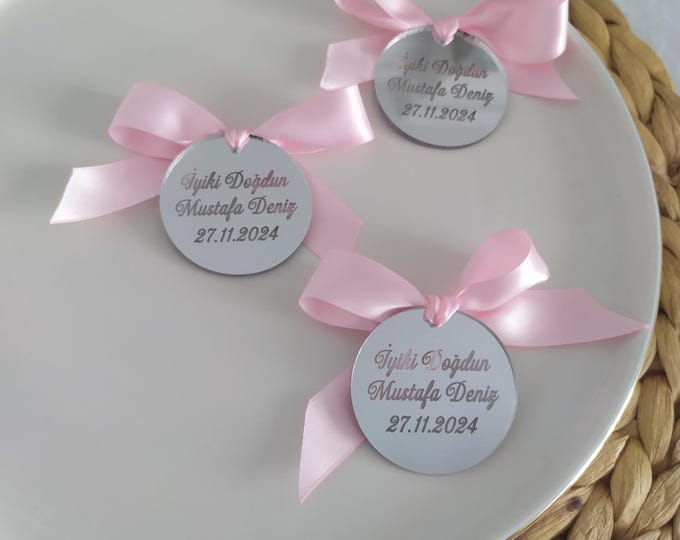 Personalized Rose Gold Tag, Custom Baptism Day Tag, Custom Name Tag ...