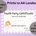 First Tooth Tooth Fairy Milestone Tooth Fairy Certificate First Tooth ...