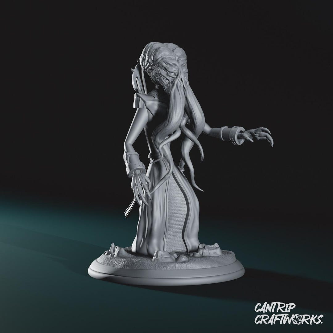 Mind Flayer, Illithid, Aberration Monster 32mm Scale Resin Miniature ...