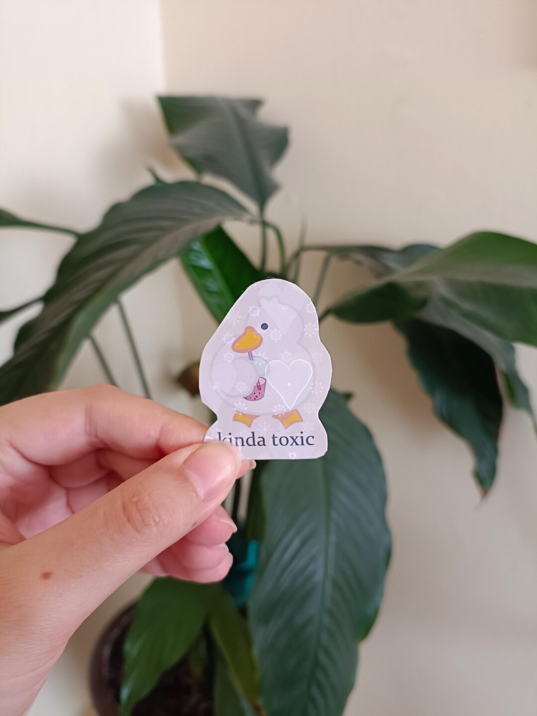 Kinda Toxic Sticker Duck Art Cute Art Funny Art Mood Sticker With Text ...