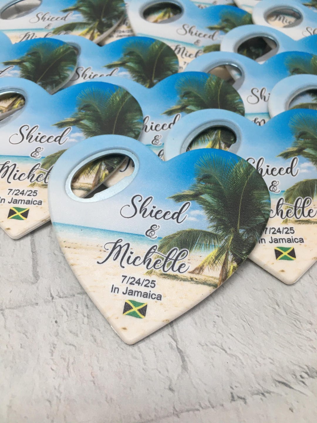 Jamaica Themed Wedding Magnet Favors | Jamaican Bottle Opener Save the ...