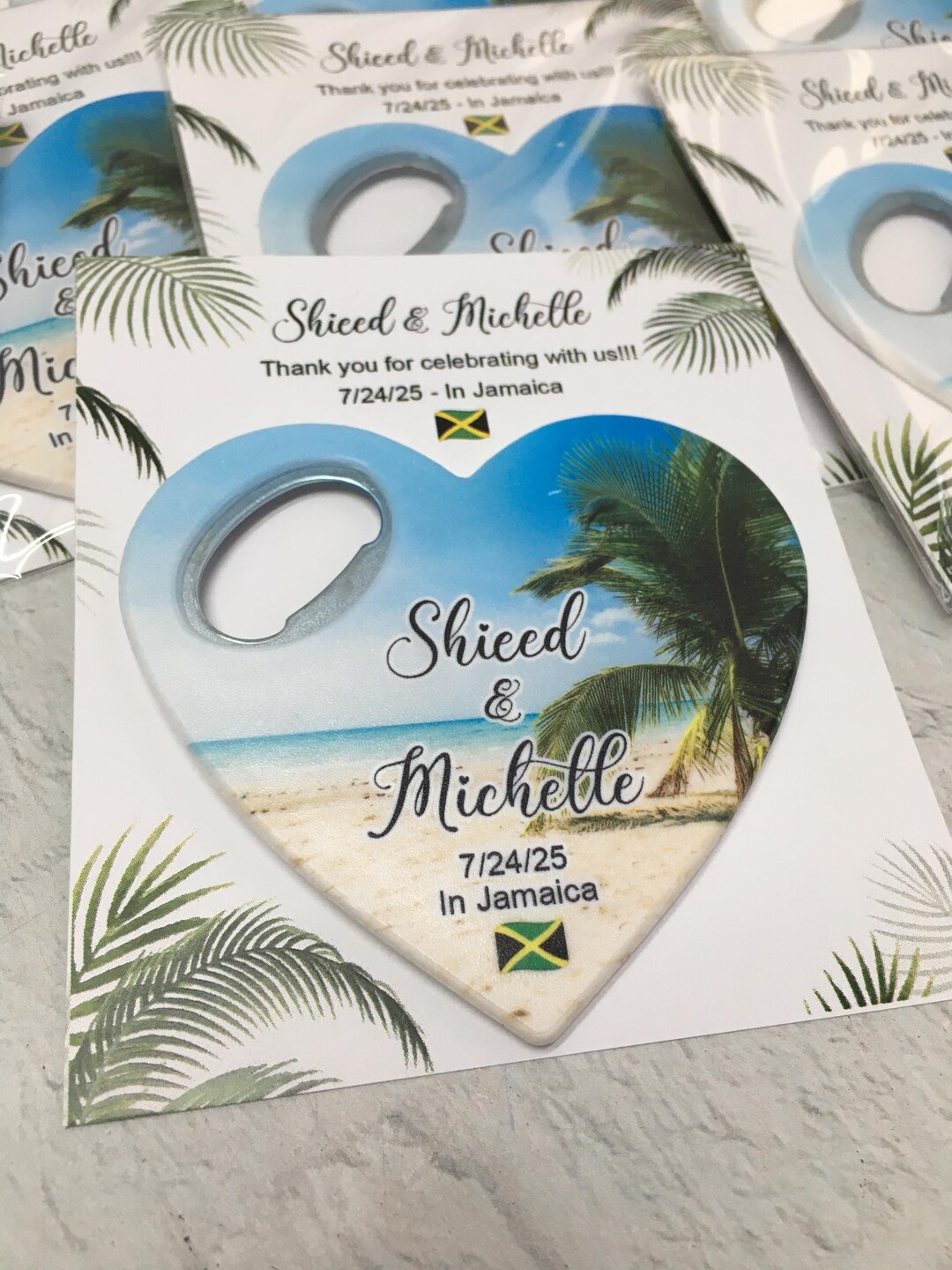 Jamaica Themed Wedding Magnet Favors | Jamaican Bottle Opener Save the ...