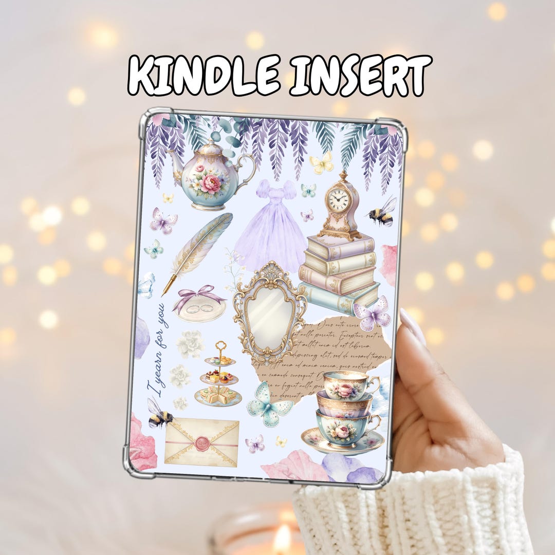 Regency Kindle Insert Printable, Cottagecore Ereader Decor PNG - Etsy ...
