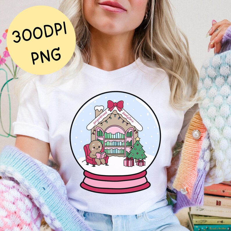 Snow Globe Christmas Bookstore PNG, Gingerbread Bookish Clipart ...