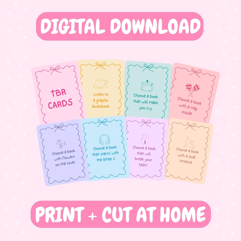 Printable TBR Cards, 150 Bookish to Be Read Prompts, TBR Game, DIY Book ...