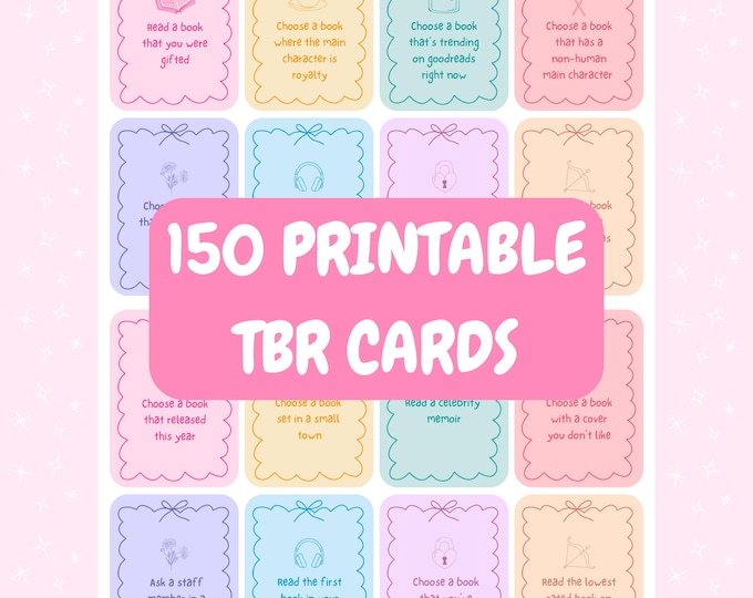 Printable TBR Cards, 150 Bookish to Be Read Prompts, TBR Game, DIY Book ...