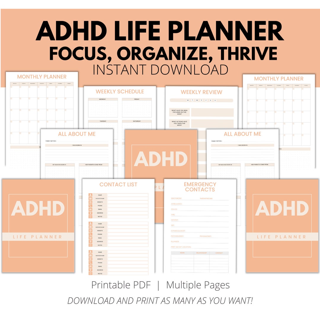 ADHD Life Planner, Life Tracker, ADHD Organisation - Etsy