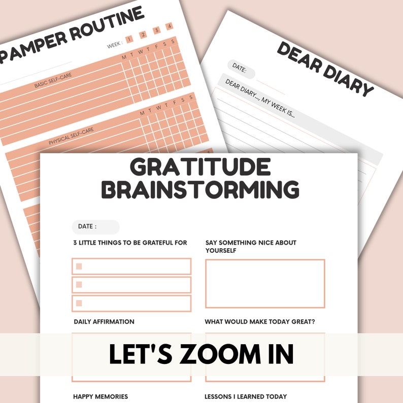 Journal, Mood Tracker, Gratitude Journal, Diary, Bucket List Journal - Etsy