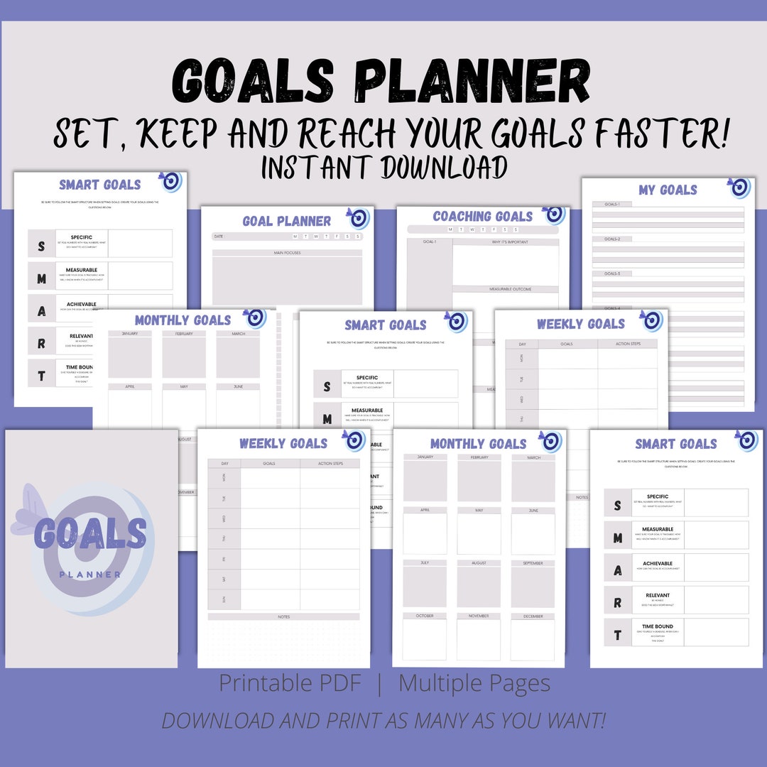 Goals Planner, Goals Tracker, Achieving Goals - Etsy