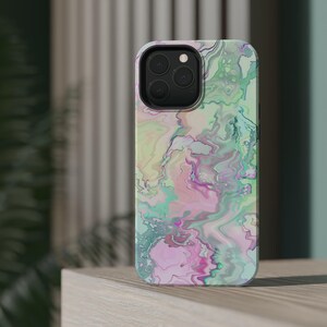 Pastel Neon Marble Stone Magsafe Tough Phone Case Radiant Chic Pastel ...
