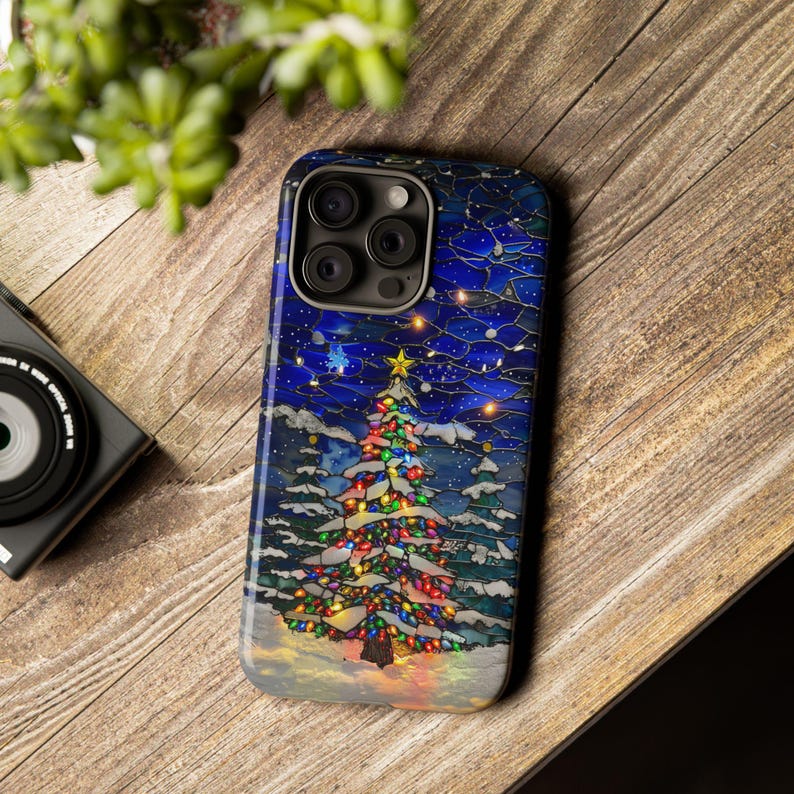 Retro Christmas Tree Lights Tough Phone Case Festive Holiday Gift Idea ...