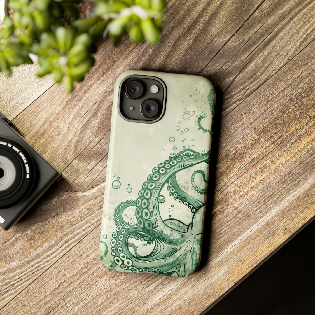 Octopus Phone Case Tough Cover | Ocean Sea Creature Art | Nautical ...