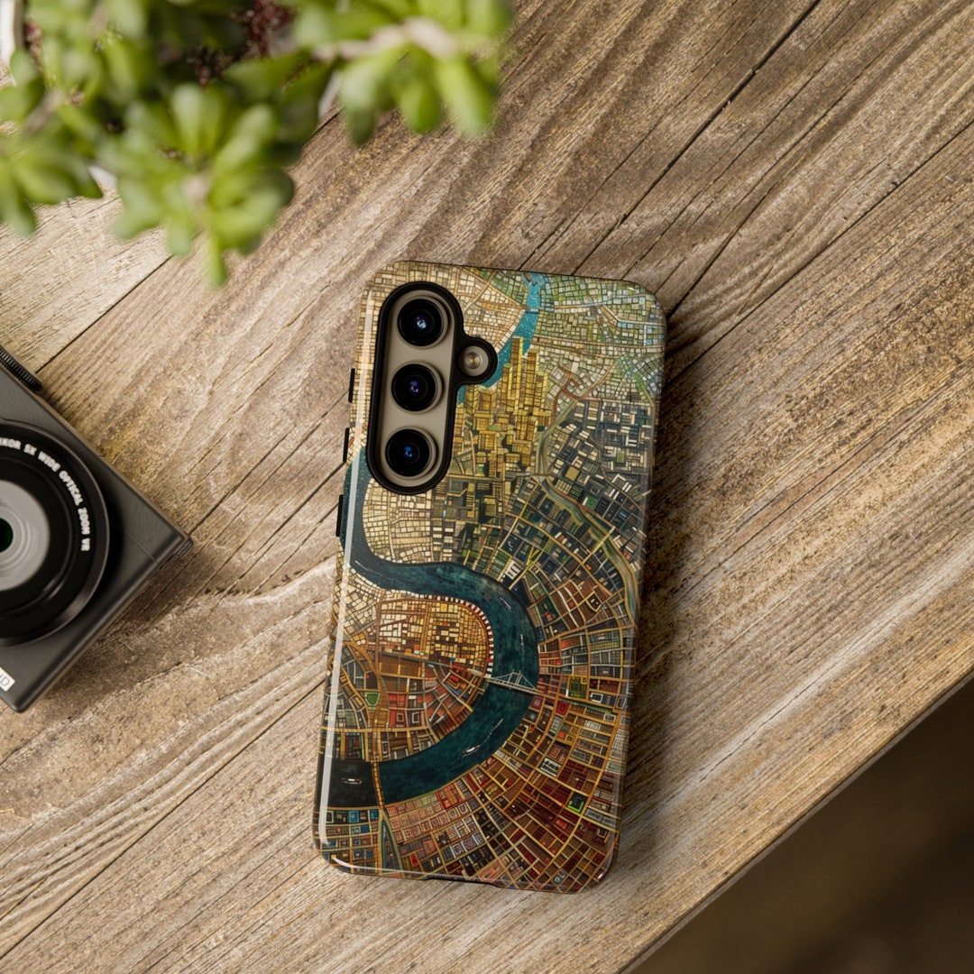 City Grid River Mosaic Tile Tough Phone Case Stone Tiles Art Texture ...