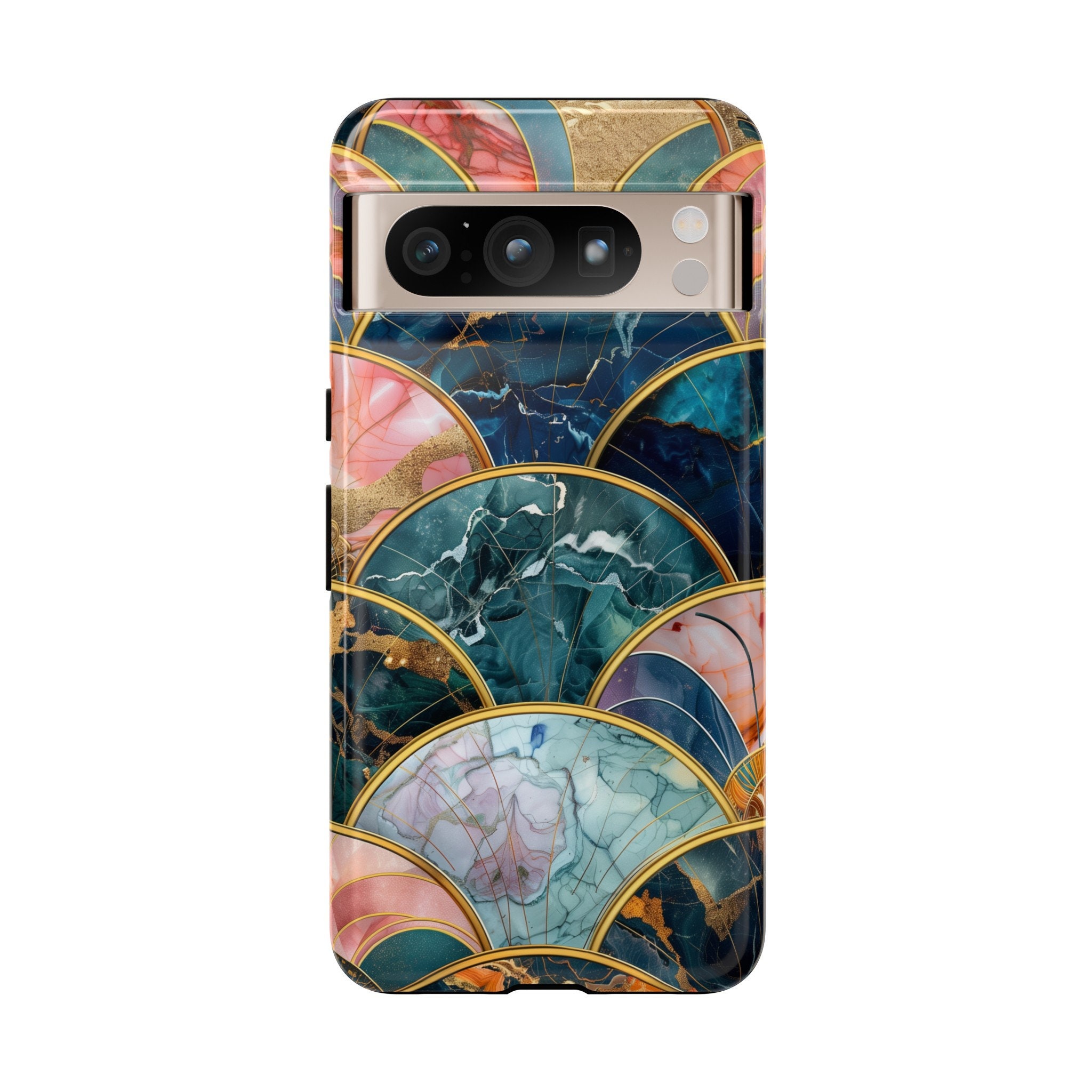 Art Deco Arch Marble Bold Color Tough Phone Case Brass Arches and ...