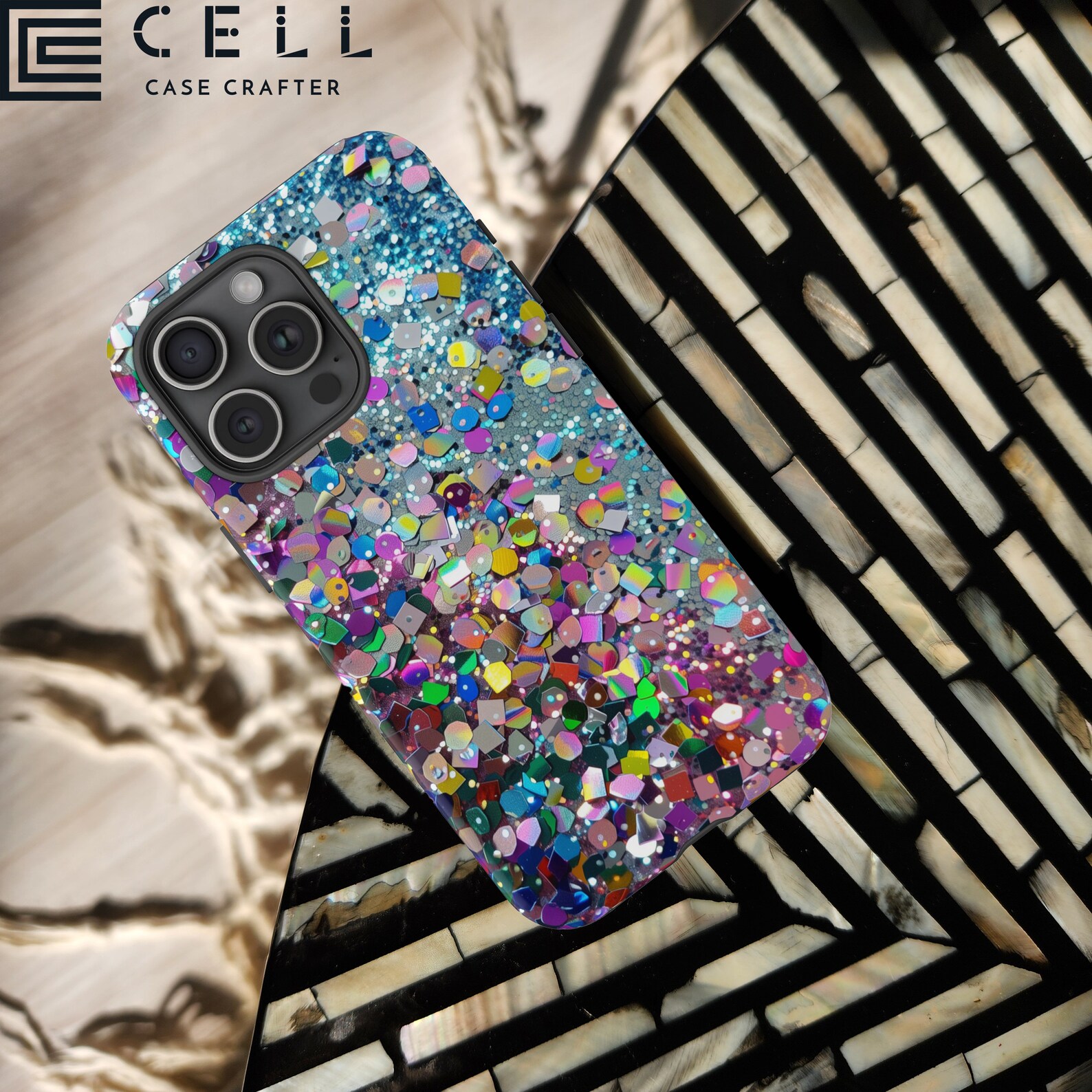 Glitter Phone Case Vibrant Color Radiant Bold Charm Sparkling Glamour ...