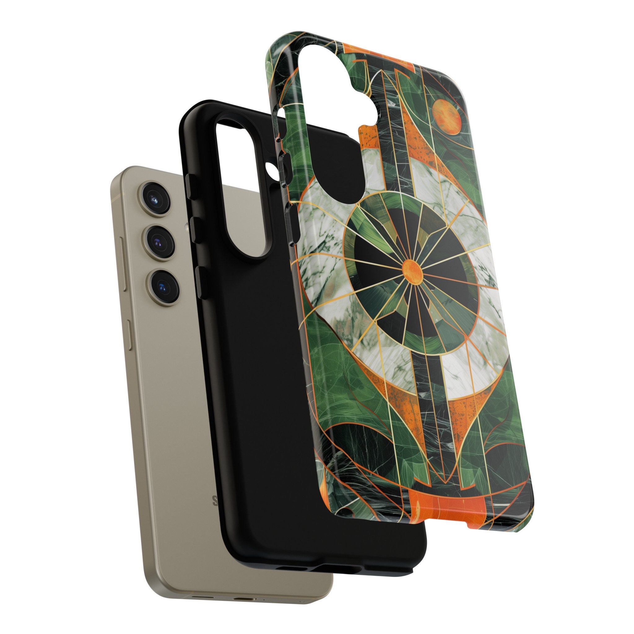 Geometric Art Deco Arch Marble Tough Phone Case Brass Arches and Curves ...