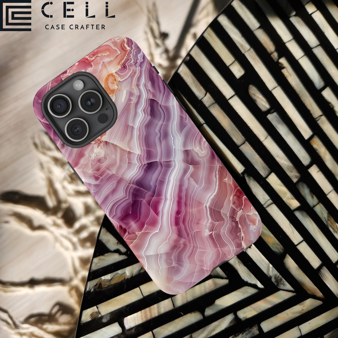 Purple Onyx Agate Phone Case | Elegant Marble Tough Cover | Swirled ...