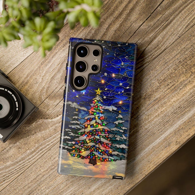 Retro Christmas Tree Lights Tough Phone Case Festive Holiday Gift Idea ...