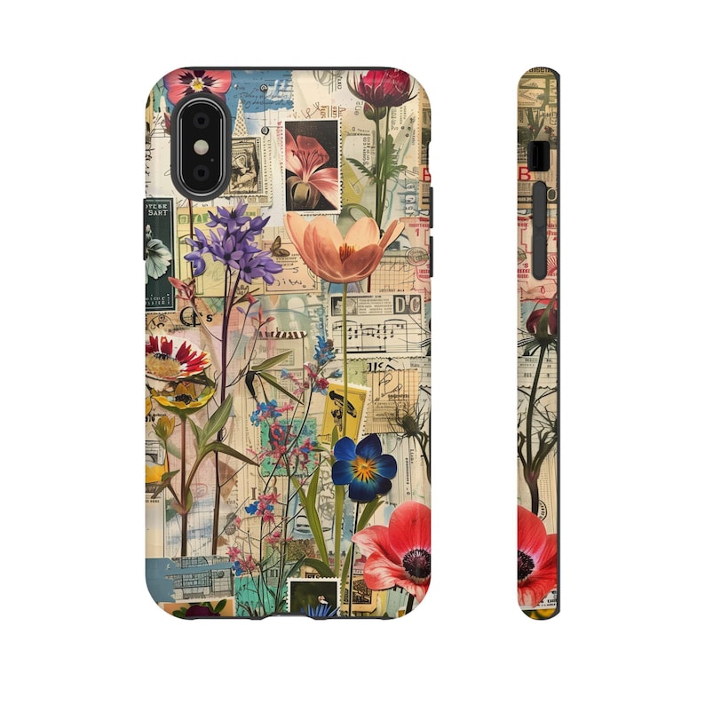 Vintage Wildflowers Scrap Collage Phone Cases Retro Stamp Colors 60s ...