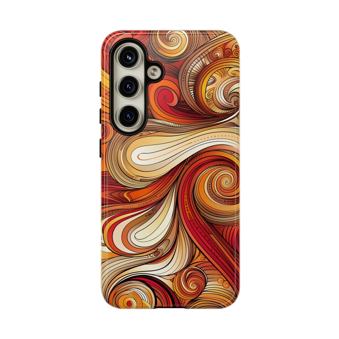 Retro Swirl Phone Case Cream Color Boho Tapestry Regal Vintage Charm ...