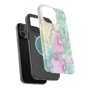 Pastel Neon Marble Stone Magsafe Tough Phone Case Radiant Chic Pastel ...