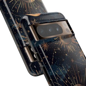Celestial Sun, Moon, and Star Cluster Tough Phone Case Cosmic Starry ...