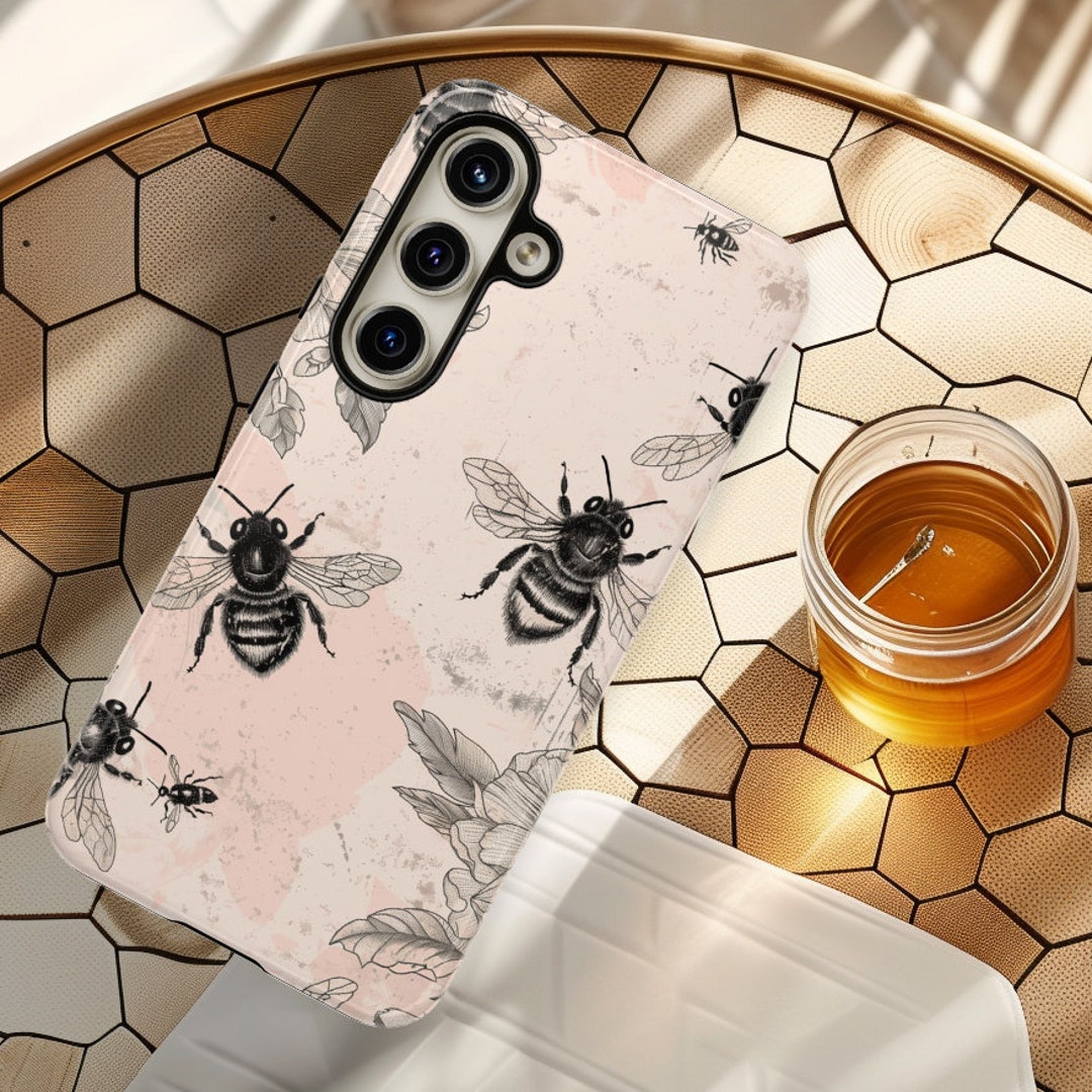 Cute Honey Bee Tough Phone Case Vintage Garden Honey Bees Sepia Tones ...