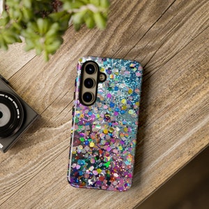 Glitter Phone Case Vibrant Color Radiant Bold Charm Sparkling Glamour ...