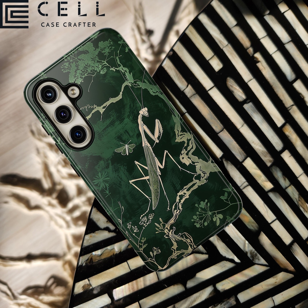 Praying Mantis Magsafe Tough Phone Case Dark Green Kamakiri Japanese ...