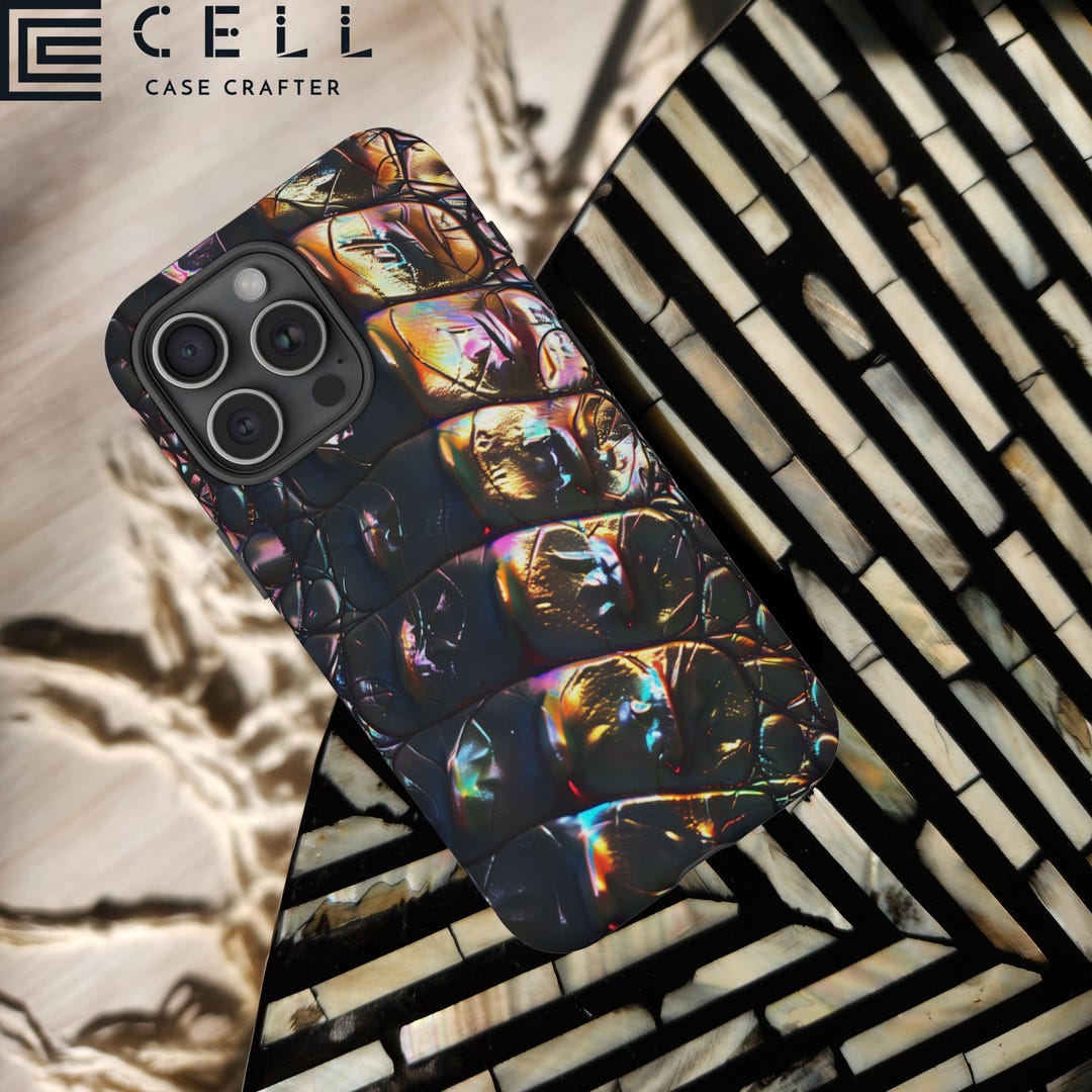 Cyberpunk Alligator Skin Tough Phone Case Metallic Designer Case iPhone ...