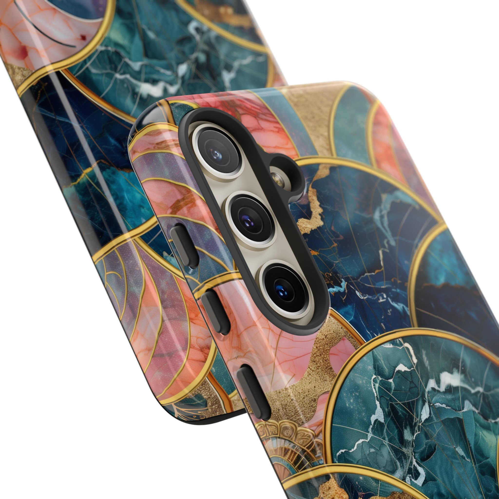 Art Deco Arch Marble Bold Color Tough Phone Case Brass Arches and ...