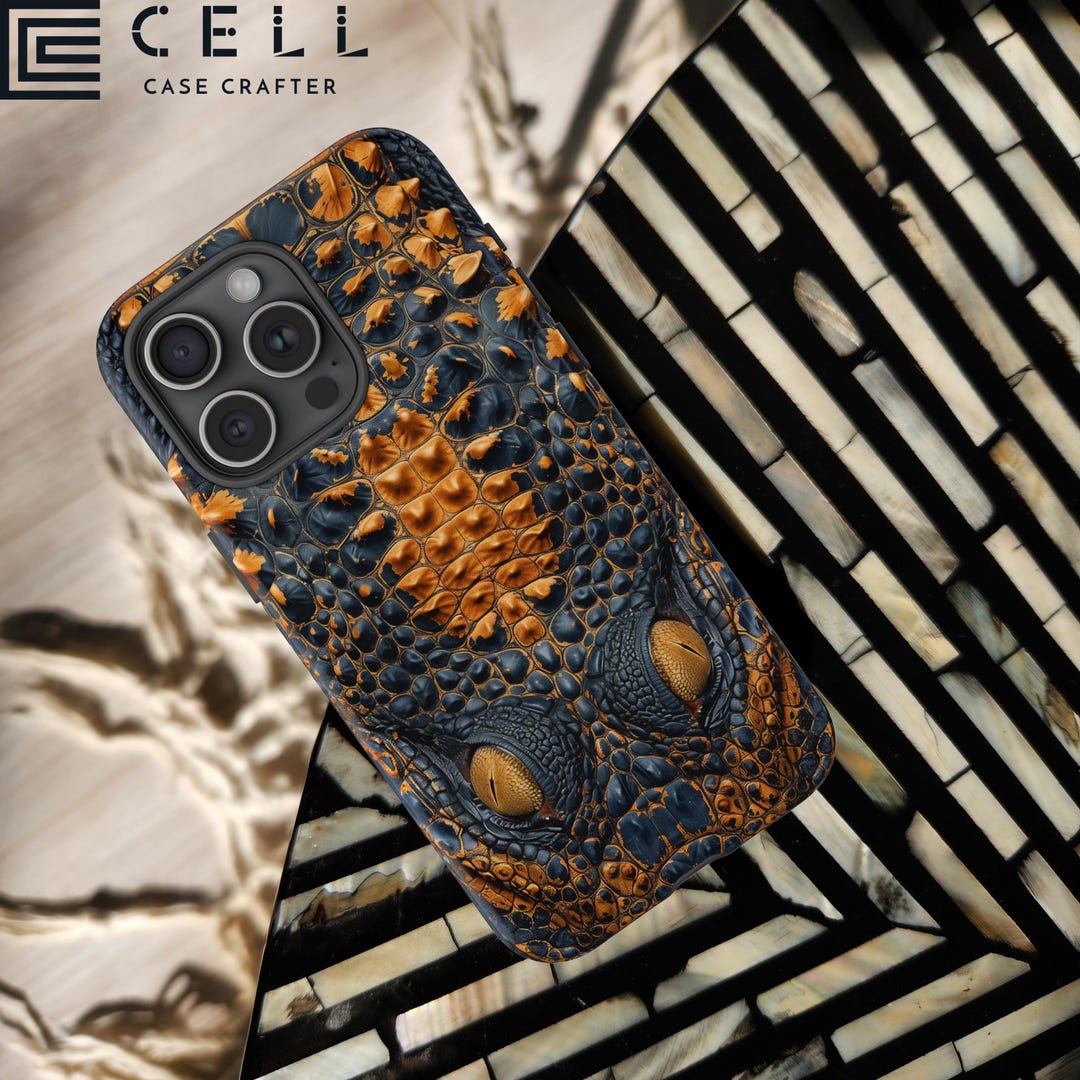 Tribal Alligator Skin Texture Tough Phone Case Earth Tone Crocodile ...