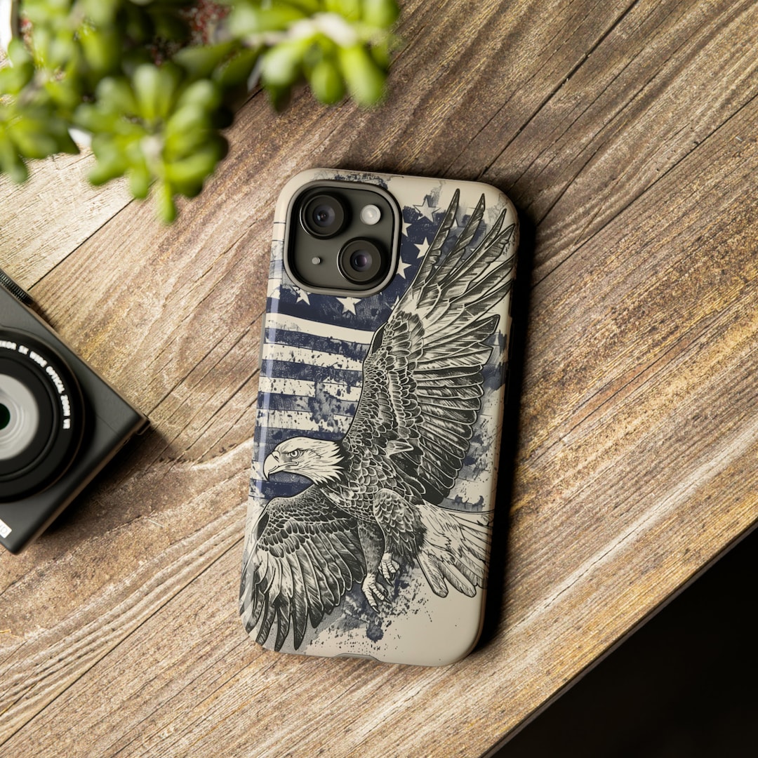 Bald Eagle American Flag Tough Phone Case Patriotic Freedom USA ...