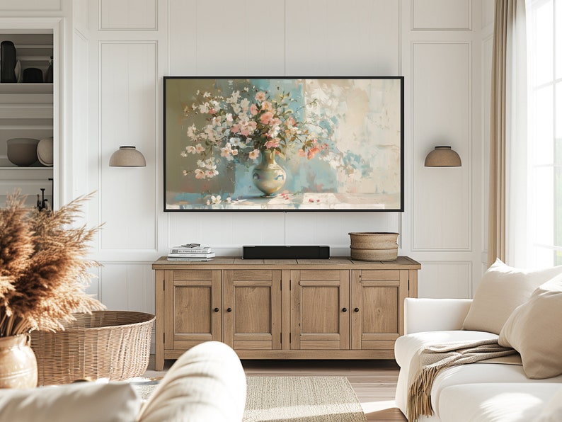 Flower Vase FRAME TV Art Digital Download, Floral Spring Oil Painting ...