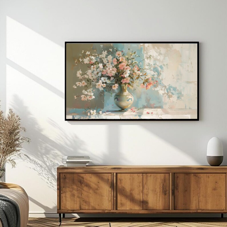 Flower Vase FRAME TV Art Digital Download, Floral Spring Oil Painting ...