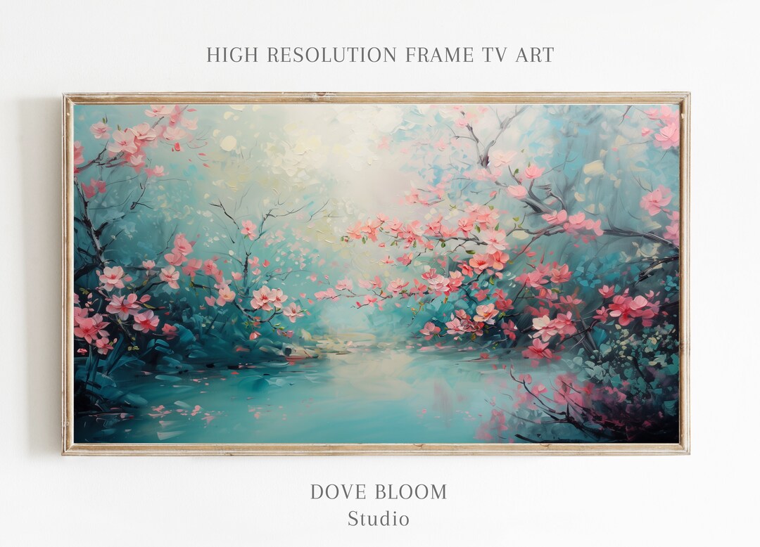 Cherry Blossom FRAME TV Art Digital Download, Floral Sakura Oil ...