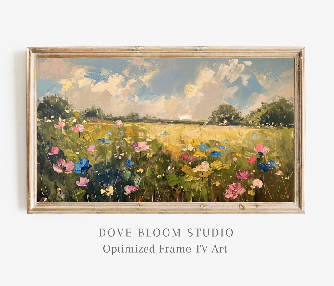 Wildflower Field Spring FRAME TV Art Digital Download Floral Meadow ...