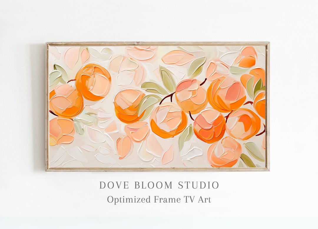 Summer Fruit Textured Frame TV Art Instant Download, Floral Citrus Oil ...