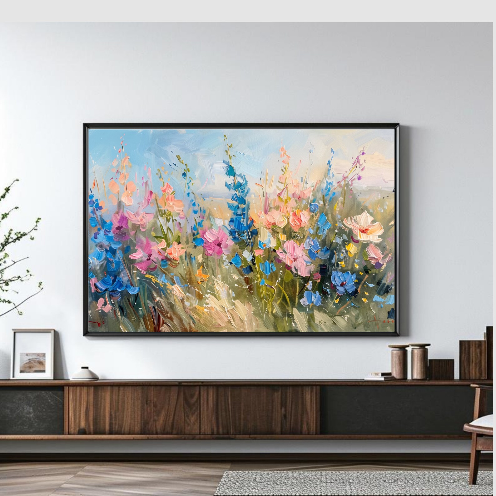 Wildflower Spring FRAME TV Art Digital Download, Soft Floral Spring ...