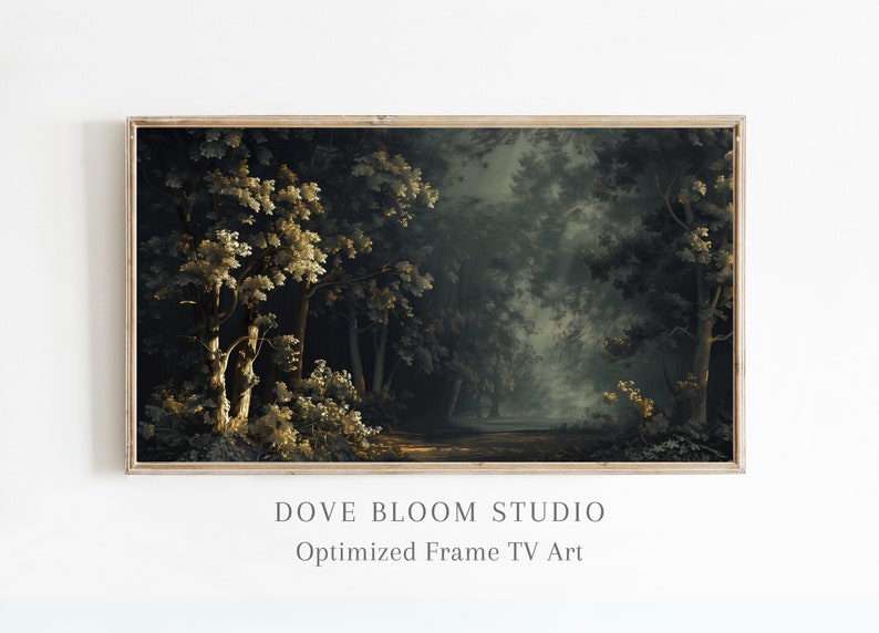 Moody Forest Nightfall FRAME TV Art Digital Download, Dark Moody Forest ...