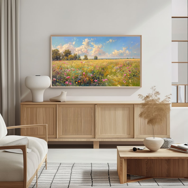 Wildflower Spring Field FRAME TV Art Digital Download, Floral Meadow ...