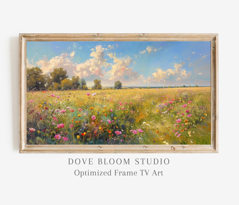 Wildflower Spring Field FRAME TV Art Digital Download, Floral Meadow ...