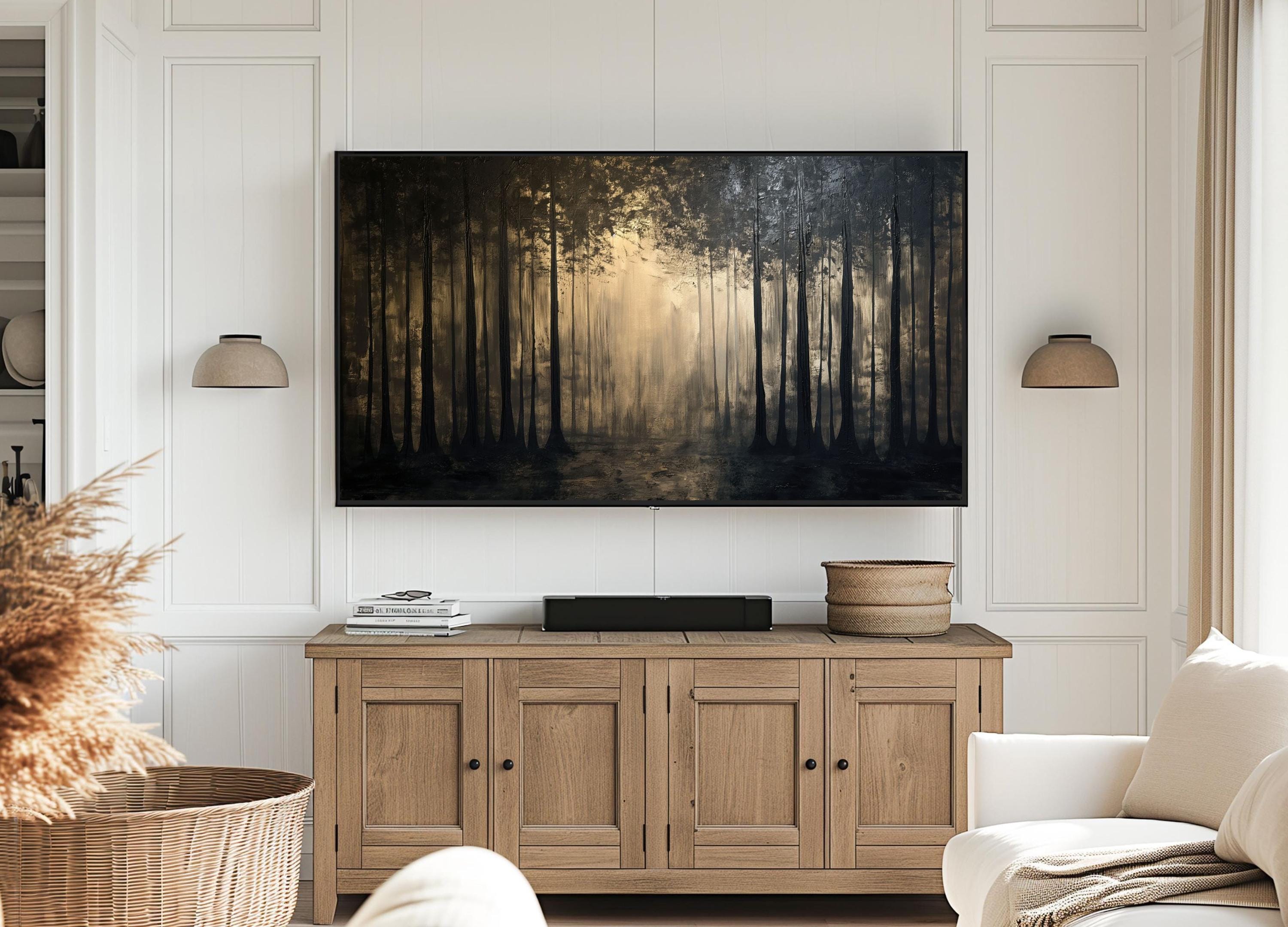 Forest Light Landscape FRAME TV Art Digital Download, Dark Forest Trees ...