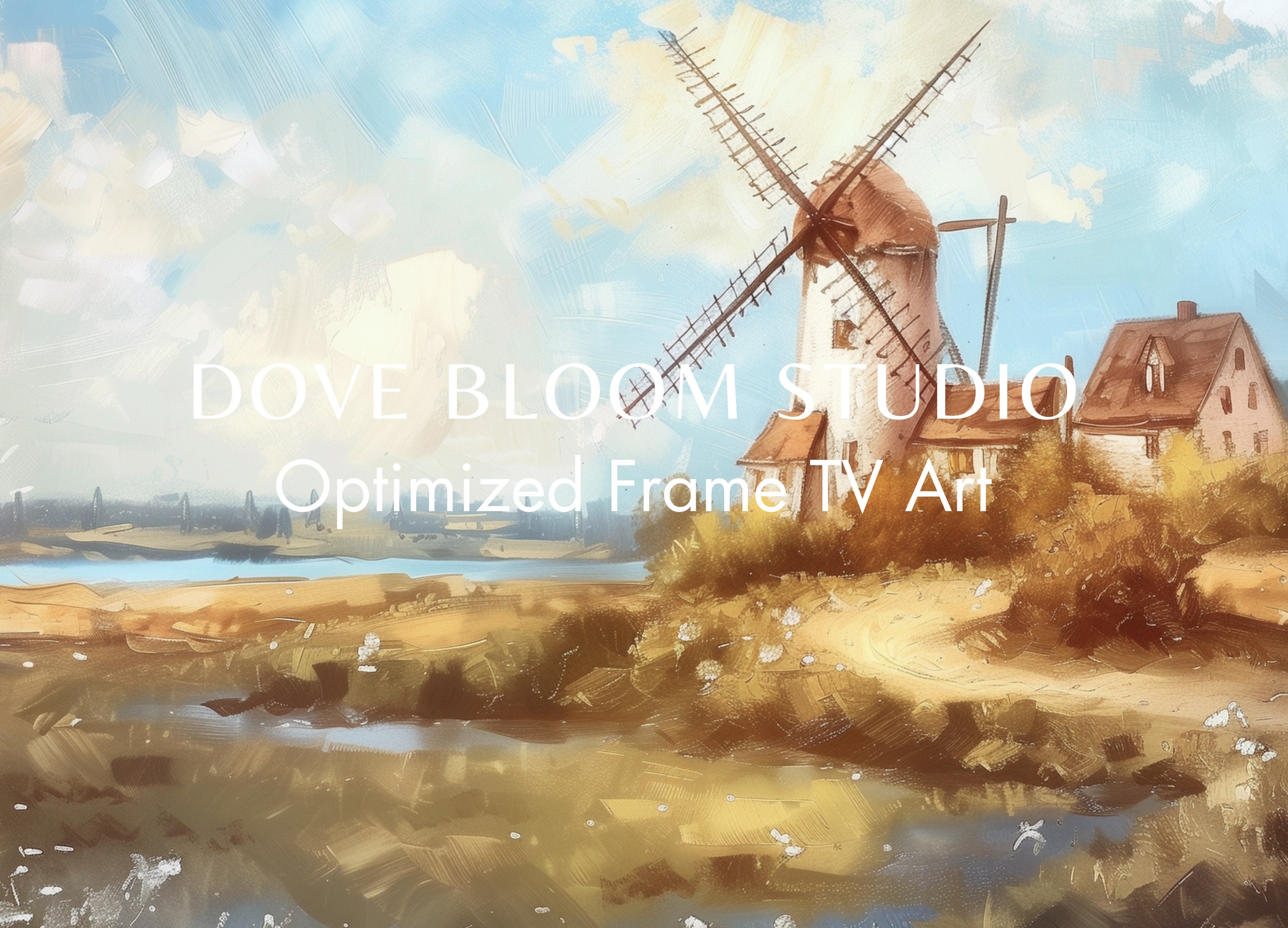 Country Windmill FRAME TV Art Digital Download, Neutral Farmhouse Decor ...